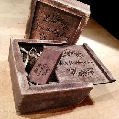 USB Box Wedding Usb Flash Drive Wooden Usb Personalized Usb - Etsy