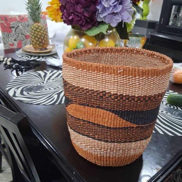 Handmade Kiondo Sisal Basket: African Woven Storage, Rustic Decor - Etsy