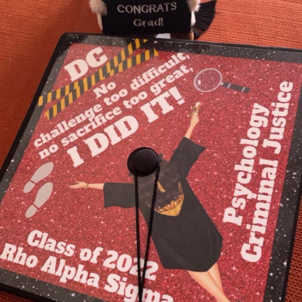 Graduation Cap Topper/criminal Justice Major - Etsy