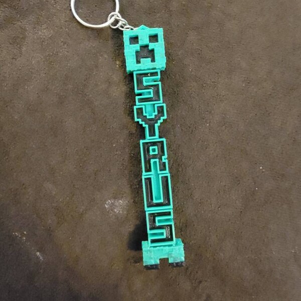 Minecraft Creeper Personalized Custom Name Tag, Keychain, Keyring ...