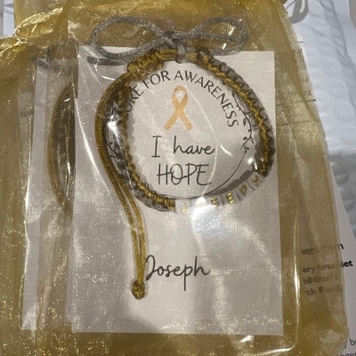 Personalized Childhood Brain Cancer Awareness Bracelet, Gold & Silver ...