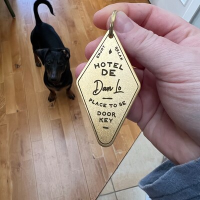 Personalized Vintage Hotel Keychain // Gold Key Ring // Personalised ...