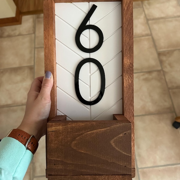 Chesapeake Custom Vertical Address Sign - Modern Address Plaque With ...