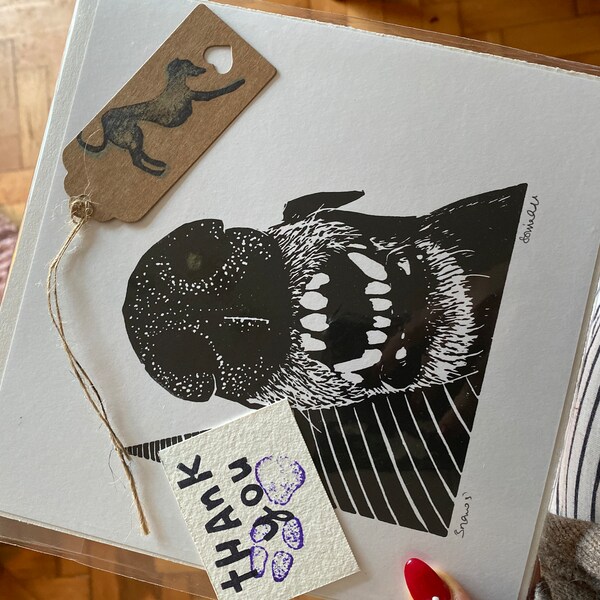 Greyhound Signed Original Lino Print - Snaws (teefs) - Etsy