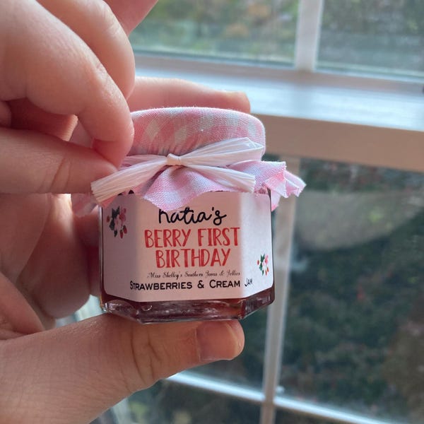 Personalized Jam Baby Shower Favors: Berry First Birthday, Edible Party ...