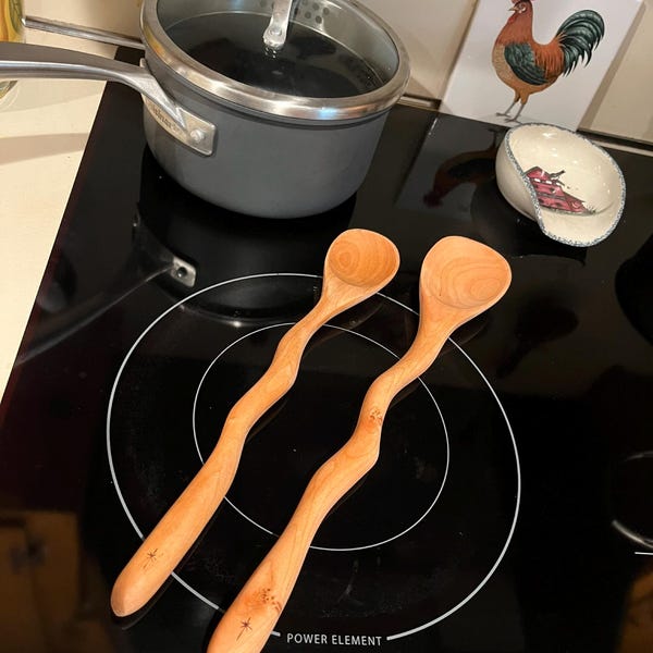 Soup Kettle Sauce Stockpot Spoon Long Handled Cherry Spoon Handmade - Etsy