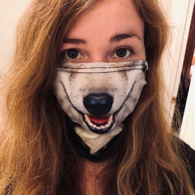 Wolf Neck Gaiter, Fashion Face Mask, Wolves, Tube Bandanna Snood ...