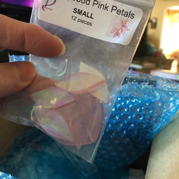 Rosebud Pink Iridized SMALL Glass Petals for Mosaics or Stained Glass ...