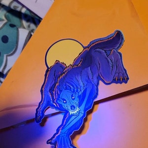 Werewolf on Alert With Crows Print - Etsy