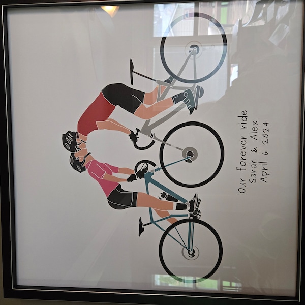 Couples Bicycle Art Print Picture | Love & Cycling Quote | Wedding ...