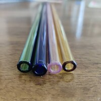 Opaque Green GLASS STRAW Green Straws Reusable Straws Eco Friendly ...