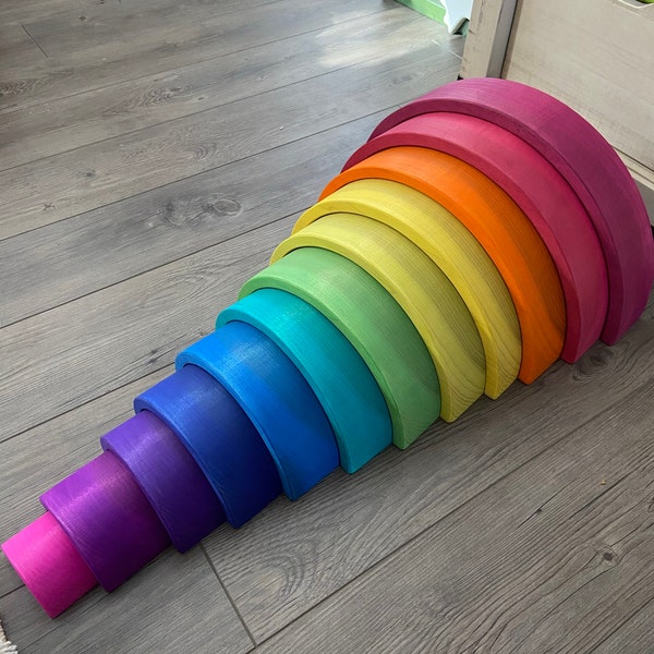 Rainbow Stacker Puzzle, Rainbow Puzzle, Montessori Inspired, 2.75 ...
