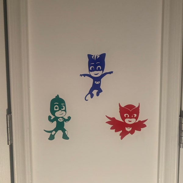 PJ Masks Vinyl Sticker Set in Color. Cat Boy, Owlette and Gekko Decals ...