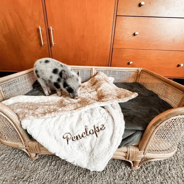 XL Handmade Rattan Dog Bed | Rattan Pet Bed | Dog Basket Bed | Wicker ...