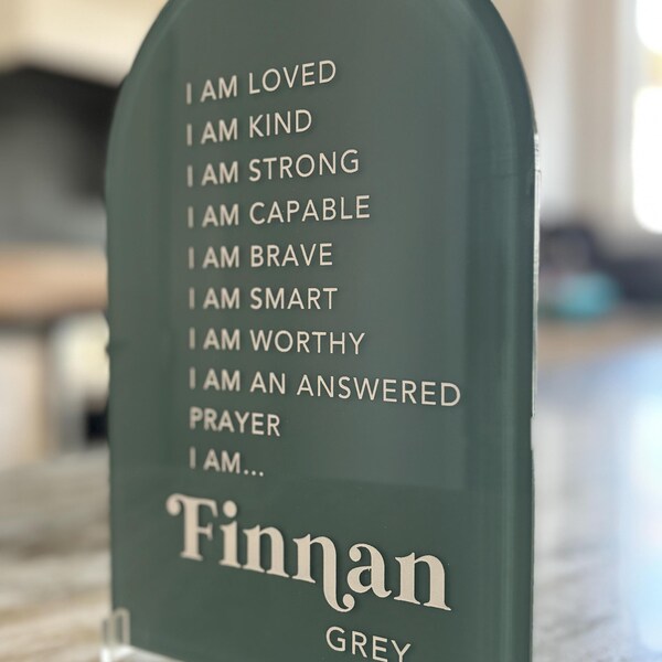 Acrylic Affirmation Sign for Kids, Kids Affirmations, Personalized ...