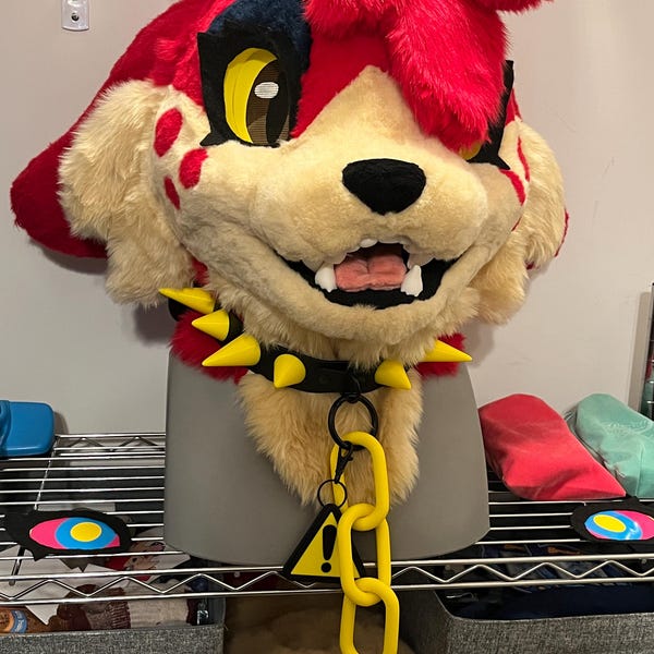 Sage Green / Khaki Chunky Spike Collar | Fursuit Collar | Cosplay ...