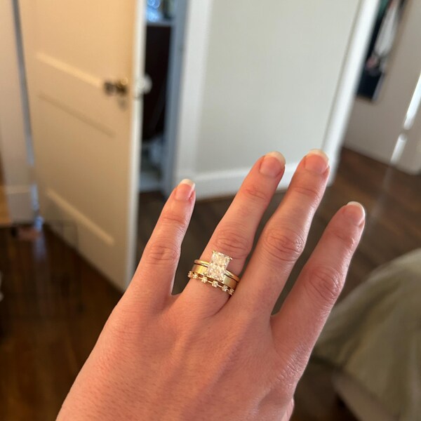 10K Solid Gold Two Color Band, Solid Gold Wedding Band , Rose - Yellow ...