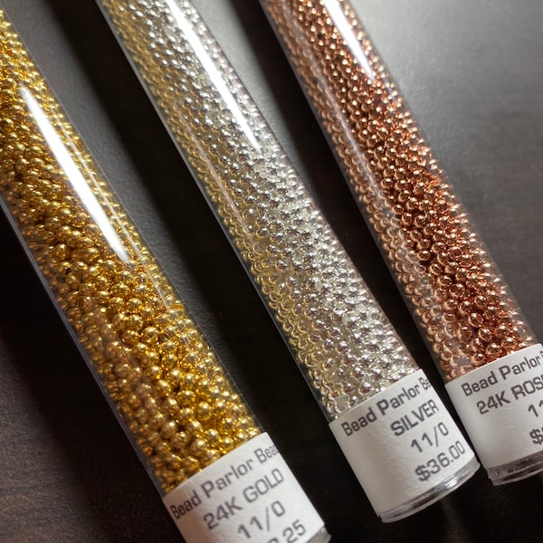 24K Gold Plated Metal Seed Beads - Size 11/0 - 26 Grams *NEW SIZE - Etsy