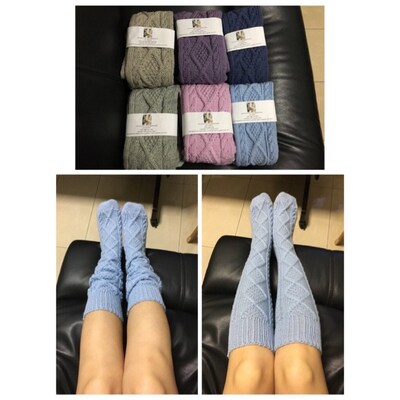 Cable Comfy Slouch Women Socks Wool Custom Color and Size Made to Order ...