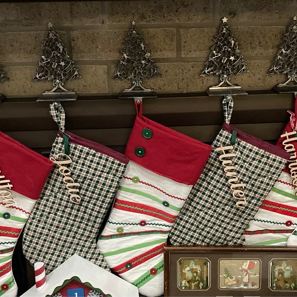 Personalized Christmas Stocking Name Tag - Etsy