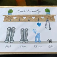 Our Family Print, Personalised Welly Boot Print, Custom Family ...