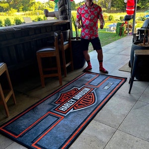 Custom Chopper Motorcycle Personalized Pit Mat Floor Bottom Rug, Mat ...