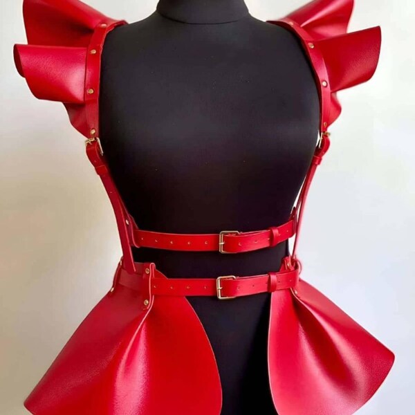 Chained Leather Belt, Womens Leather Belt Harness, Belt Harness With ...