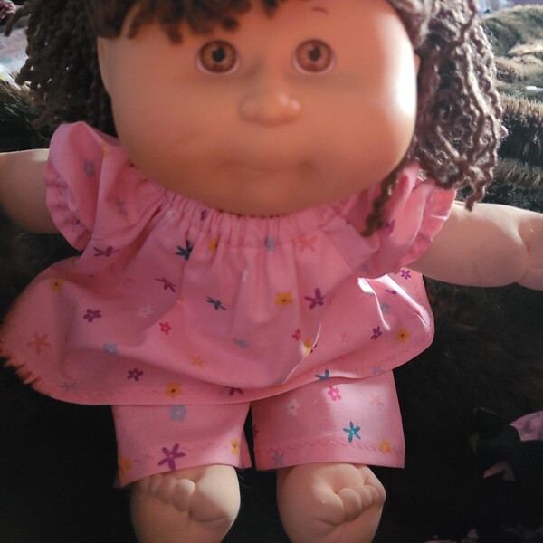 12" Newborn Cabbage Patch Clothes "purple W/white Flowers" Dress ...