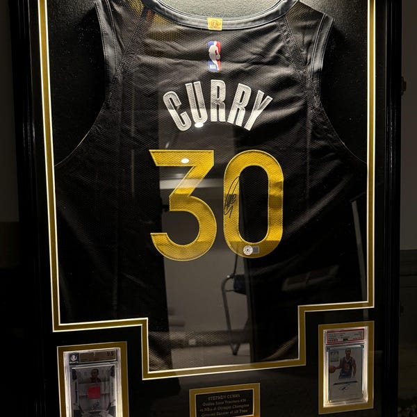 Large Jersey or Uniform Display Case (w/ Custom Double Matting) Cabinet ...