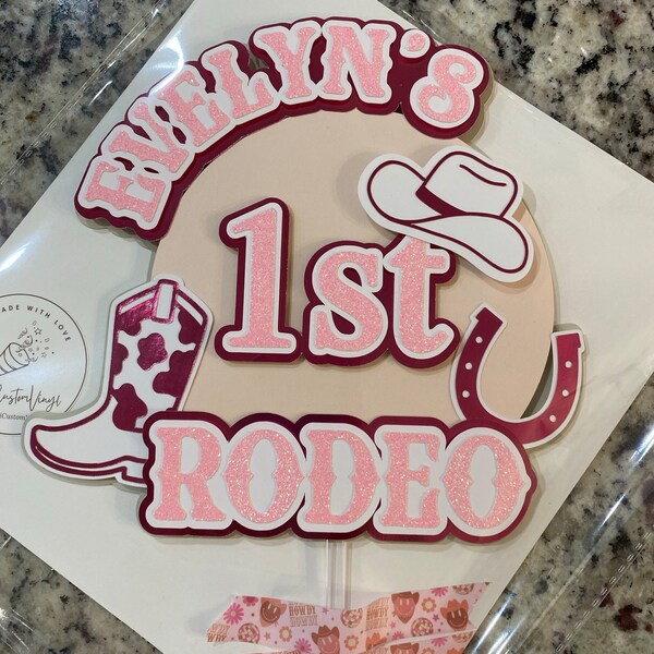Rodeo Cake Topper | My First Rodeo Cake Topper| Birthday Cake Topper ...