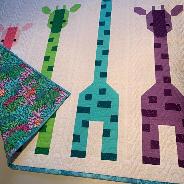 Giraffes in a Row Quilt Pattern, PDF Instant Download Modern Patchwork ...