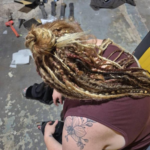 Custom Dreads Mixed Bright Dreadlock Extensions Braids and Wrapped ...