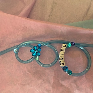 Personalized Silly Straw One Alphabet Bead Embellished Silly Straw ...