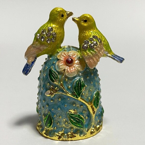 Collectible Thimble, Frog With Crown Figurine, Enamel Metal Thimble ...