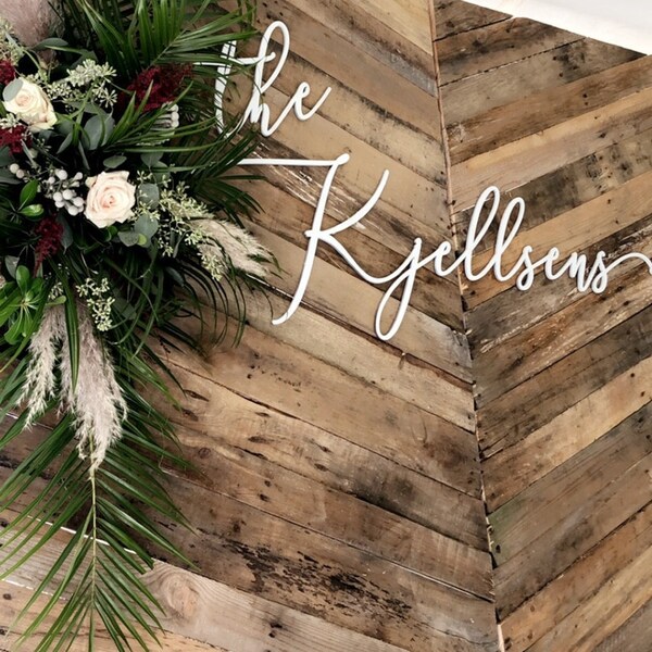 Large Custom Elegant Name Sign / Wedding Sign / Custom Name Sign ...