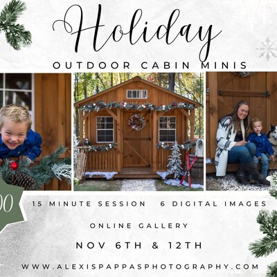 Christmas Mini Session Canva Template for Photographers, Holiday ...