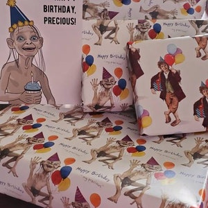 Bilbo Baggins Wrapping Paper, Wrapping Paper, Lord of the Rings, Quirky ...