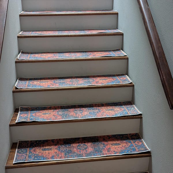 Custom Size Striped Runner Rug - Modern Design Stair Treads - Non Slip ...