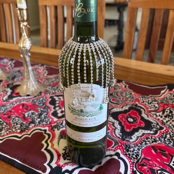 Fancy Silver Droplet Oil, Liquor and Wine Bottle Rhinestone Jewelry ...