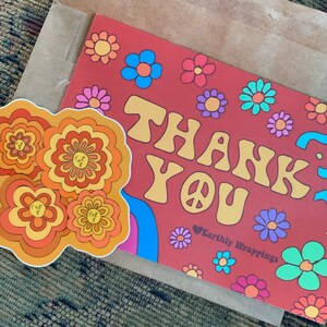Glossy Groovy Flower Power Sticker - Etsy