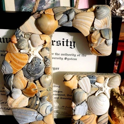 Shell Letters-beach Decor-custom Monograms-shell Name-coastal - Etsy