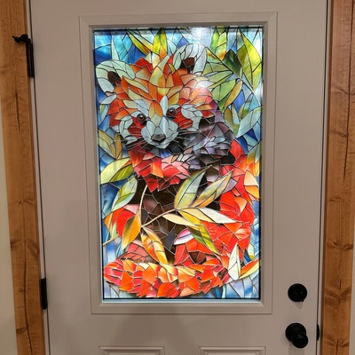 Colorful Gothic Stained Glass Window Cling Gothic Faux Stained Glass ...