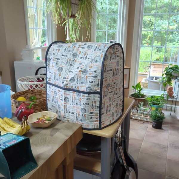 Baking Theme Kitchenaid Mixer Cover With Pockets, Quilted, Lined ...