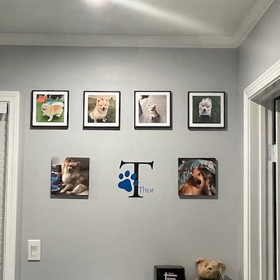 Initial & Dog Name Wall Decal Pawprint Wall Decal Small - Etsy