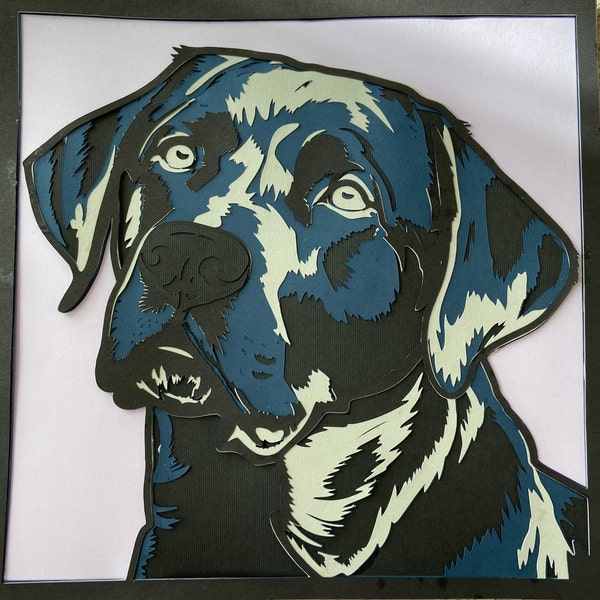Labrador Retriever Shadow Box, SVG Layered Design for Cricut Silhouette ...