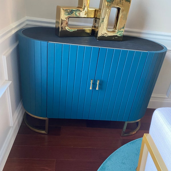 Solid Brass Mid-century Modern Cabinet Knob - Brushed Gold - Etsy