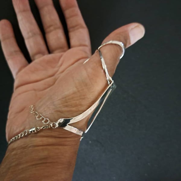 Sterling Silver Thumb Splint Ring - CMC/MCP Joint Support With Bracelet ...