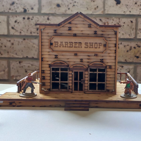 Wild West Barber Shop Miniature: Files for Laser Cut (scale 28-34mm) - Etsy