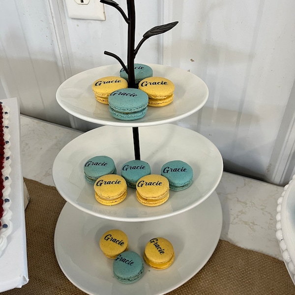 Macarons With Name Monogram Logo - French Macarons - Personalize ...