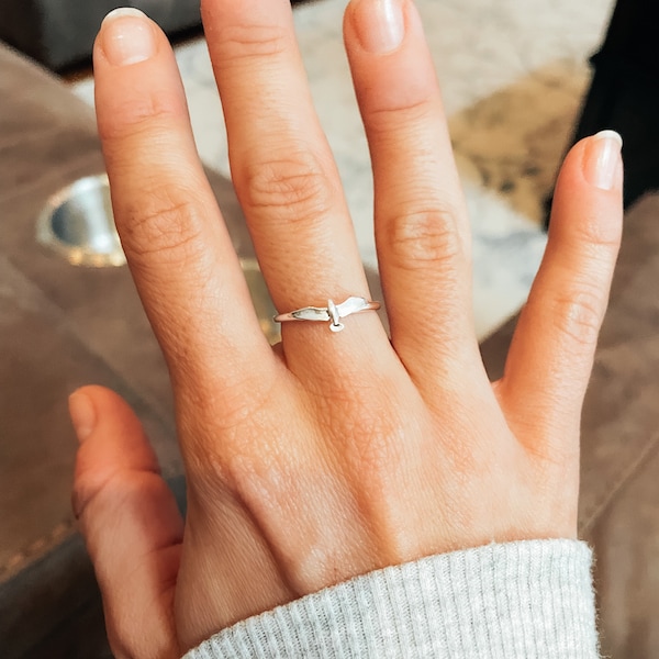 Bird Ring, Sterling Silver, Seagull, Stacking Ring, Nature Inspired ...
